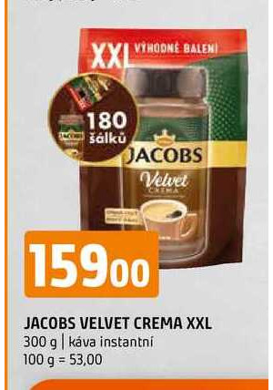 JACOBS VELVET CREMA XXL 300 g v akci | AkcniCeny.cz