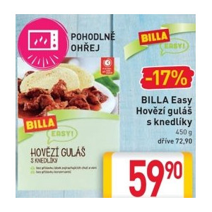ARCHIV | BILLA Easy Hovězí guláš s knedlíky v akci platné do: 20.8.2019 ...