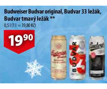 ARCHIV | Budvar 33 ležák, Budvar tmavý ležák, 0,5 l v akci platné do ...