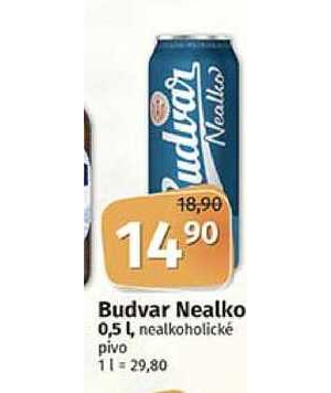 Budvar Nealko 0,5l, пеаlkoholické pivo v akci | AkcniCeny.cz