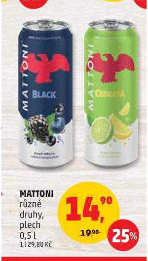ARCHIV | MATTONI, 0,5 l v akci platné do: 1.9.2021 | AkcniCeny.cz