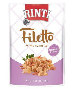 Rinti Dog Filetto kapsa kuře šunka v želé 100g v akci | AkcniCeny.cz