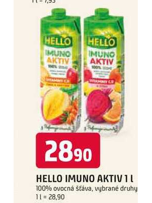 ARCHIV | HELLO IMUNO AKTIV 1l 100% ovocná šťáva v akci platné do: 11.7. ...
