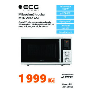 ARCHIV | ECG Mikrovlnná trouba MTD 2072 GSE v akci platné do: 11.12. ...