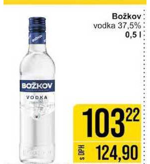Božkov vodka 37,5% 0,5l v akci JIP za 124,90 Kč | AkcniCeny.cz