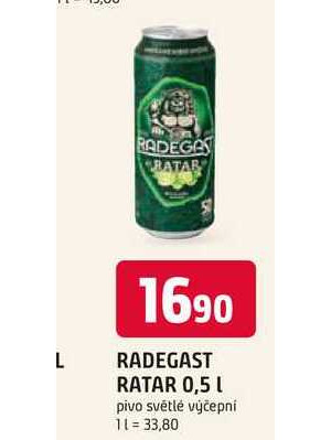 ARCHIV | RADEGAST RATAR 0,5 l plechovka v akci platné do: 29.8.2023 ...