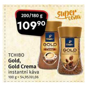 Tchibo Gold Selection Crema instantní káva 200g 180g v akci | AkcniCeny.cz