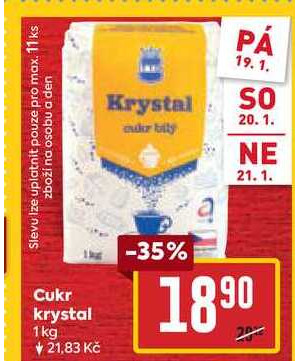 Cukr krystal 1kg v akci | AkcniCeny.cz