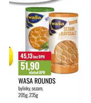 Wasa Rounds Křehký chléb 205 - 235g v akci | AkcniCeny.cz