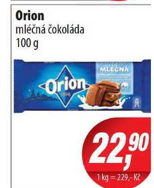 Orion mléčná čokoláda 100g v akci | AkcniCeny.cz