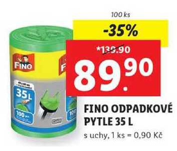 ARCHIV | FINO ODPADKOVÉ PYTLE 35 L s uchy, 100 ks v akci platné do: 20.2.2022 | AkcniCeny.cz