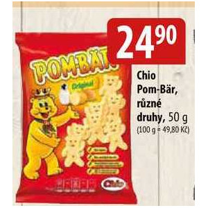 ARCHIV | POMBAR Chio Pom-Bär, různé druhy, 50 g v akci platné do: 14.11 ...