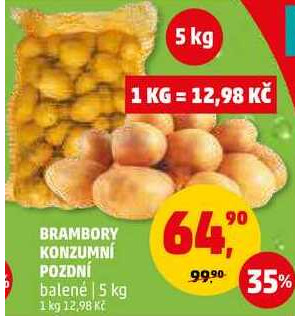 BRAMBORY KONZUMNÍ POZDNÍ balené, 5 kg v akci | AkcniCeny.cz