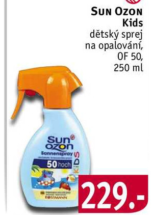 ARCHIV | Sun Ozon Kids dětský sprej na opalování, OF 50, 250 ml v akci ...