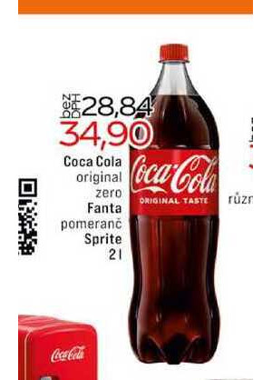 Coca Cola original zero Fanta pomeranč Sprite 2l v akci | AkcniCeny.cz