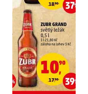ARCHIV | ZUBR GRAND světlý ležák, 0,5 l v akci platné do: 19.12.2023 | AkcniCeny.cz