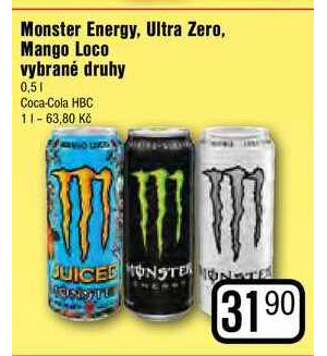 ARCHIV | Monster Energy, Ultra Zero, Mango Loco vybrané druhy 0,51 v ...