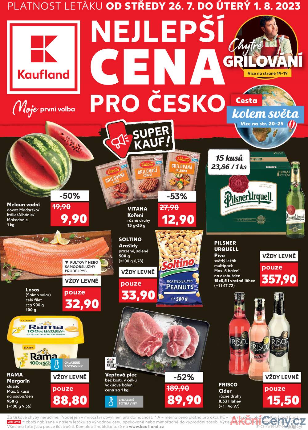 Leták Kaufland 26.7. - 1.8. - Kaufland - Praha 6 (Podbaba) - 1.strana | AkcniCeny.cz