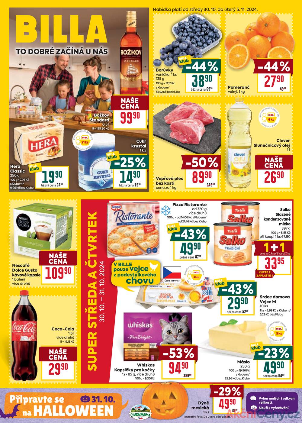 Leták Billa malý leták od 30.10. do 5.11.2024 - 1.strana | AkcniCeny.cz
