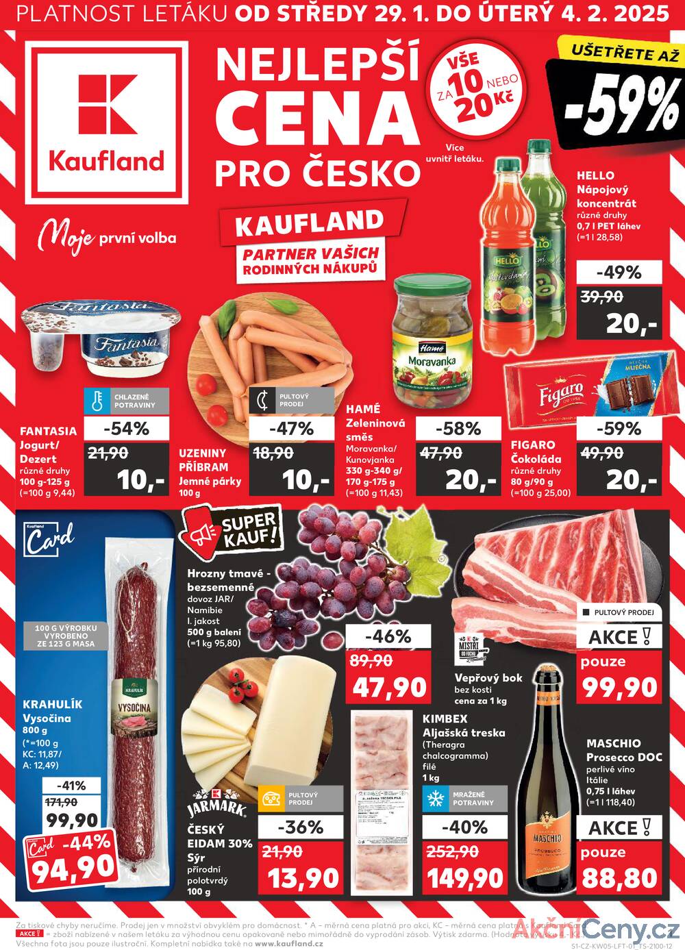 Leták Kaufland 29.1. - 4.2. - Kaufland - Ústí nad Labem (Všebořická) - 1.strana | AkcniCeny.cz
