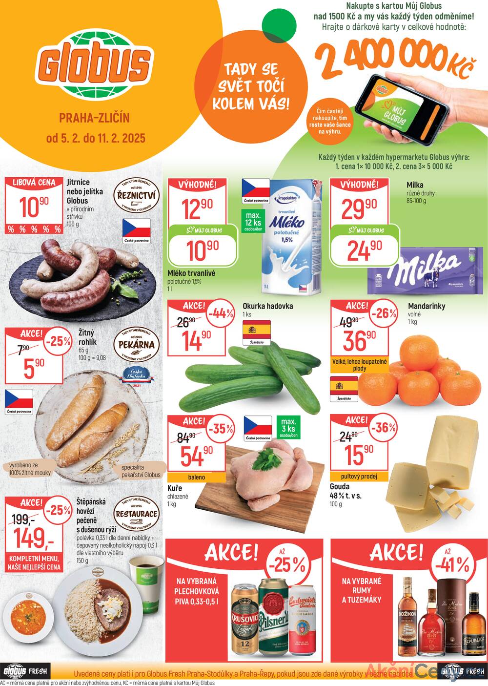 Leták Akční leták Globus 5.2. - 11.2.2025 - Globus Zličín | AkcniCeny.cz