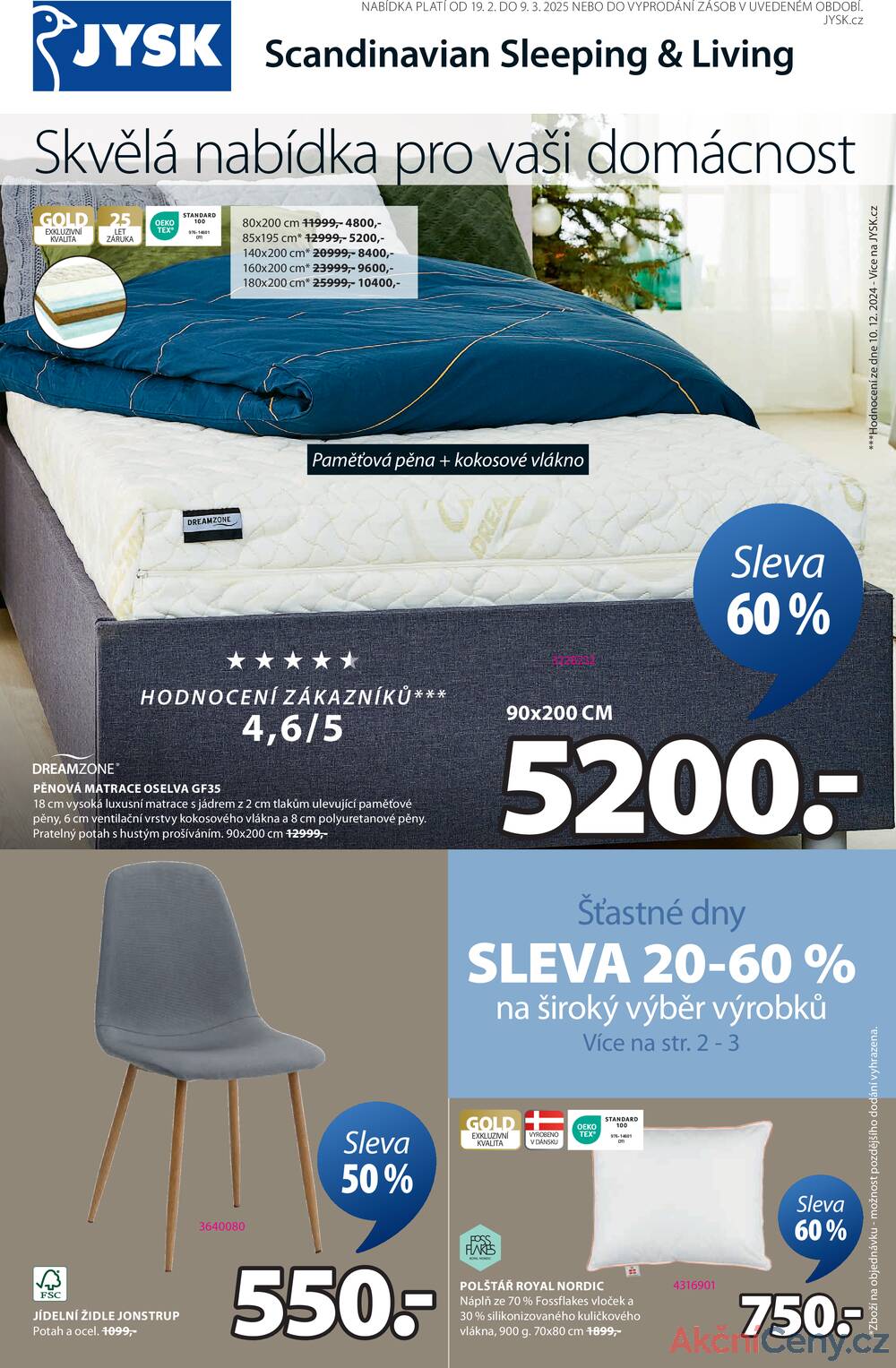 Leták Jysk od 19.2. do 9.3.2025 - 1.strana | AkcniCeny.cz