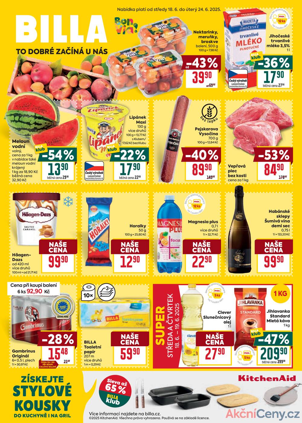 Leták Billa malý leták od 18.6. do 24.6.2025 - 1.strana | AkcniCeny.cz