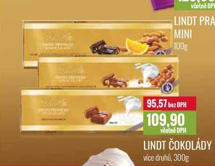 LINDT ČOKOLÁDY více druhů, 300g v akci | AkcniCeny.cz