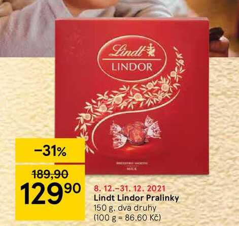 ARCHIV | Lindt Lindor Pralinky 150 g v akci platné do: 31.12.2021 ...