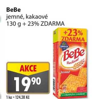 ARCHIV | Opavia BeBe jemné, kakaové 130 g + 23% v akci platné do: 14.12 ...