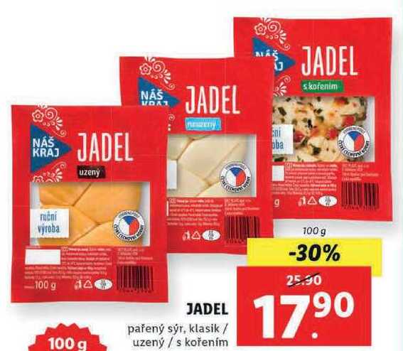 ARCHIV | JADEL pařený sýr, klasik / uzený / s kořením, 100 g v akci ...