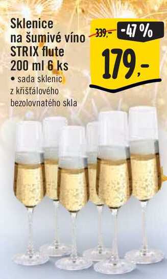 Sklenice na šumivé víno 6 ks 200 ml v akci | AkcniCeny.cz Sklenice na šumivé víno 6 ks 200 ml v akci | AkcniCeny.cz