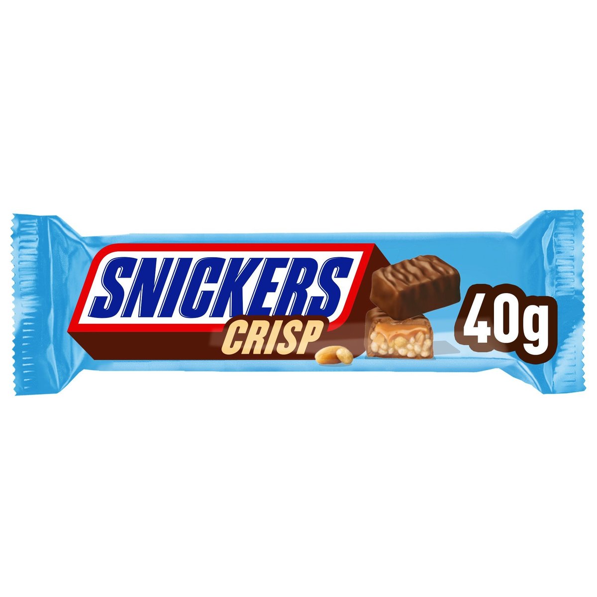 Snickers Crisp Mléčná čokoláda plněná karamelem, arašídy a křupavou ...