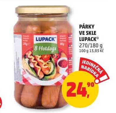 ARCHIV | PÁRKY VE SKLE LUPACK, 270 g v akci platné do: 19.1.2022 ...