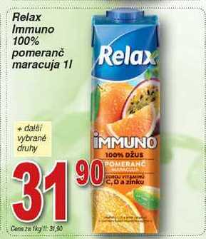 Relax immuno 100% 1L džus v akci | AkcniCeny.cz