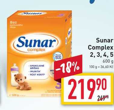Sunar Complex 600 g v akci | AkcniCeny.cz