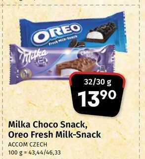 ARCHIV | Milka Choco Snack, Oreo Fresh Milk-Snack 32,33g v akci platné ...