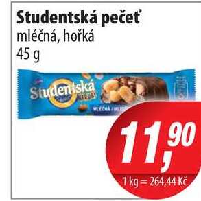 Studentská pečeť mléčná, hořká 45g v akci | AkcniCeny.cz
