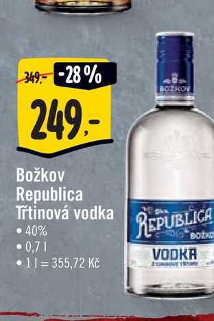 ARCHIV | Božkov Republica Třtinová vodka 0,7 l v akci platné do: 22.2. ...