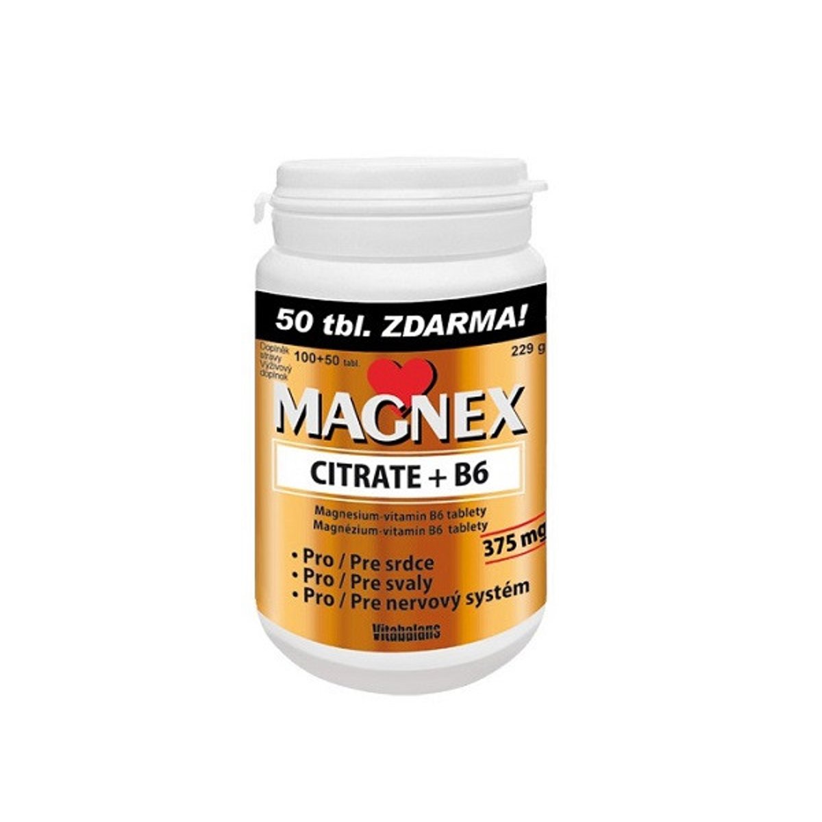 Magnex citrate 375mg+B6 tbl.100+50 v akci | AkcniCeny.cz