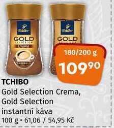 Tchibo Gold Selection Crema instantní káva 200/ 180g v akci | AkcniCeny.cz
