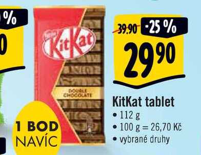 ARCHIV | KitKat tablet 112 g v akci platné do: 29.3.2022 | AkcniCeny.cz