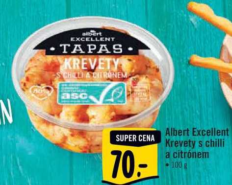 Albert Excellent Krevety s chilli a citrónem, 100 g v akci | AkcniCeny.cz