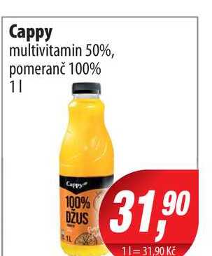 Cappy multivitamin 50%, pomeranč 100% 1l v akci | AkcniCeny.cz