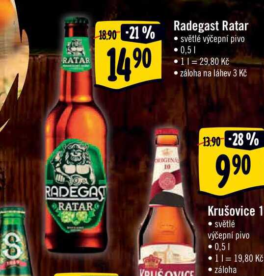 ARCHIV | Radegast Ratar 0,5 l v akci platné do: 5.4.2022 | AkcniCeny.cz