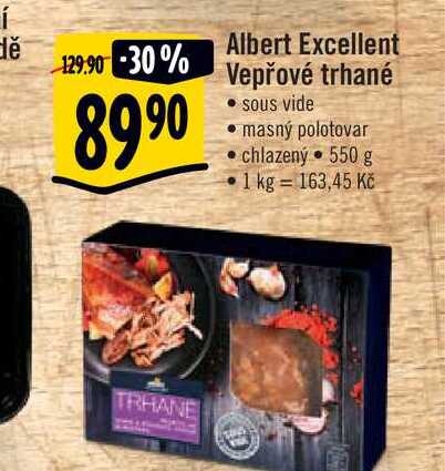 Albert Excellent Vepřové trhané sous vide 550 g v akci | AkcniCeny.cz