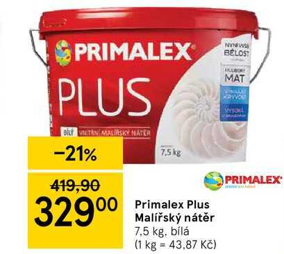ARCHIV | Primalex Plus Malířský nátěr 7,5 kg v akci platné do: 26.4. ...