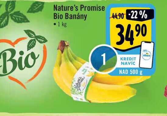 ARCHIV | Nature's Promise Bio Banány 1 kg v akci platné do: 26.4.2022 ...
