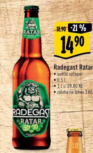 Radegast Ratar, 0,5 l v akci | AkcniCeny.cz