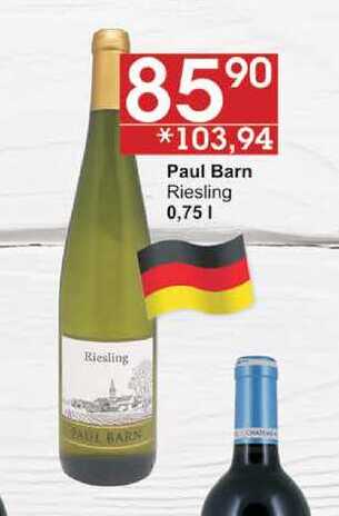 Paul Barn Riesling, 0,75 l v akci | AkcniCeny.cz